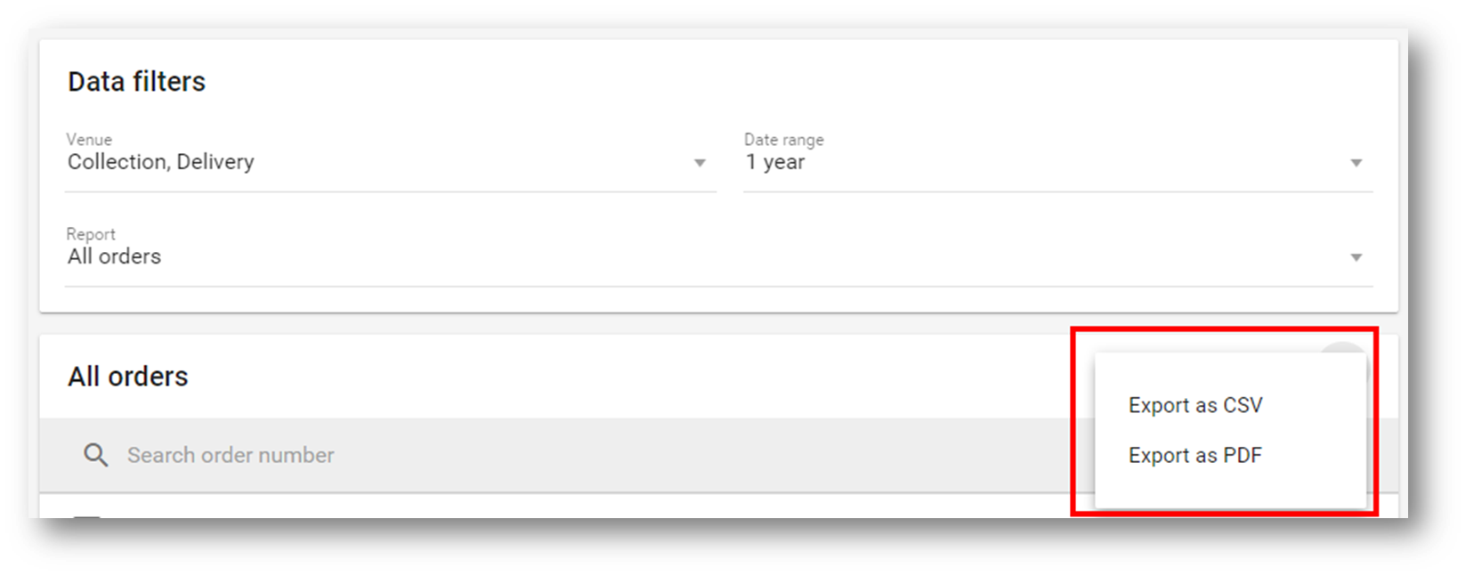Export Data from your Dashboard