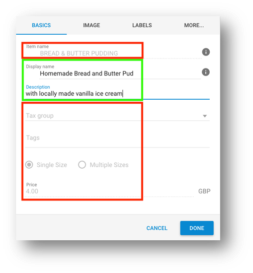 Manage your Outbound POS Menu